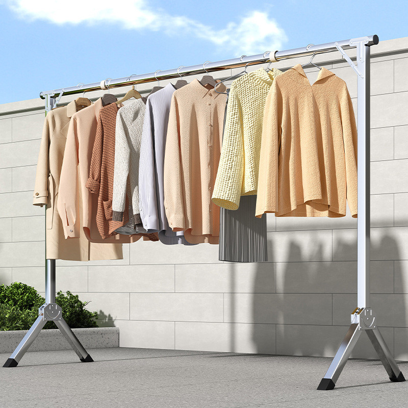 Stainless steel clothes drying rack, floor to ceiling, home balcony ...