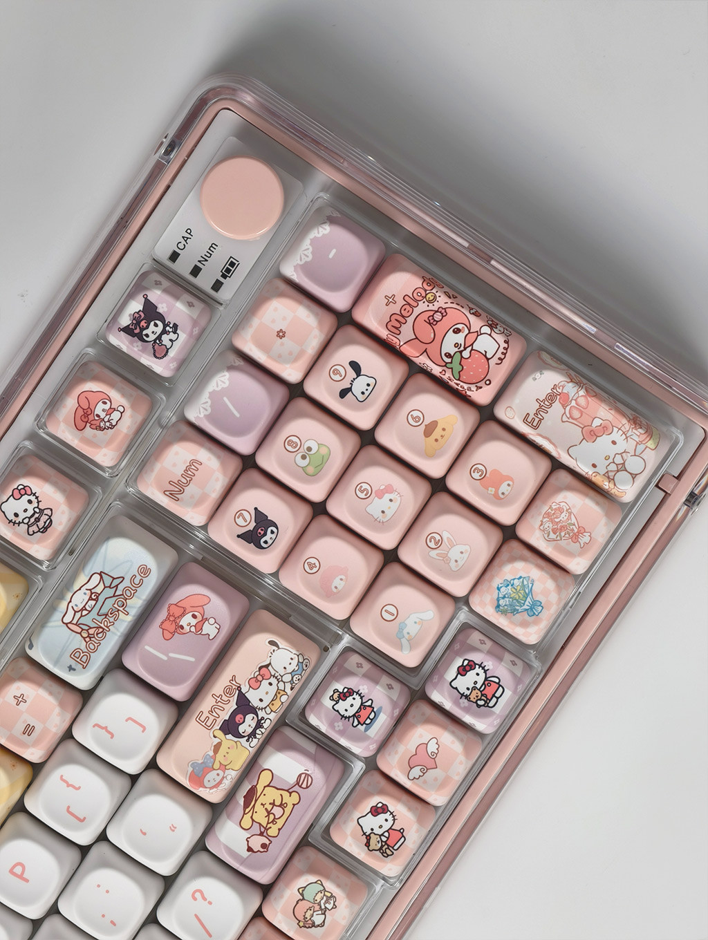 Sanrio Family Keycaps MOA Profile 130 Phím PBT Dye Thăng Hoa Aula F75 RK100 Vòng Hoạt Hình ...