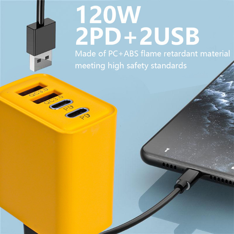 Bộ chuyển đổi nguồn điện thoại 4 cổng USB Type-C - Dành cho ổ cắm US EU ...