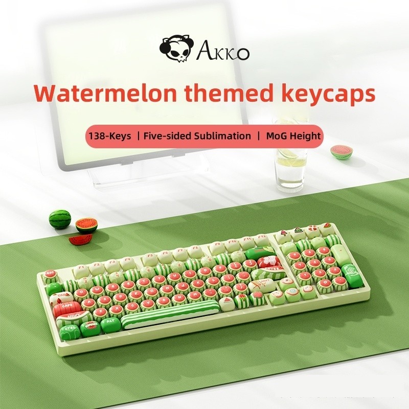 Akko 138-Keys Dưa Hấu Chủ Đề Keycaps Chất Lượng Cao Có Thể Tháo Rời ...