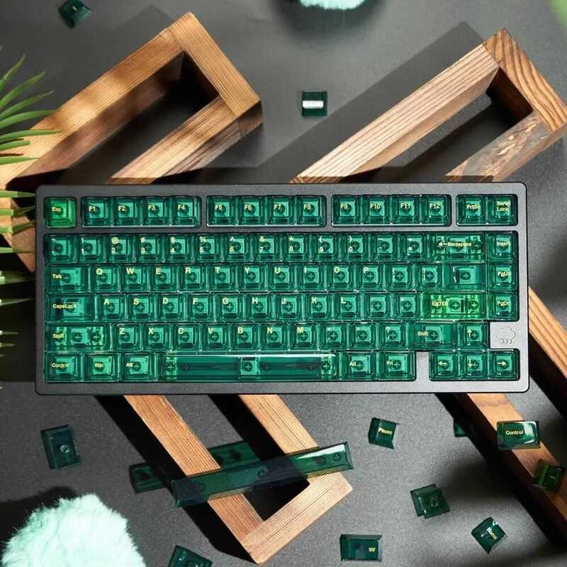 Cherry Profile Keycap PBT Dye Subbed Key Caps Trong suốt Emerald Green ...