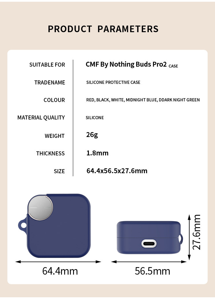 For CMF By Nothing Buds Pro2 Case Silicone Soft Case Shockproof Shell ...