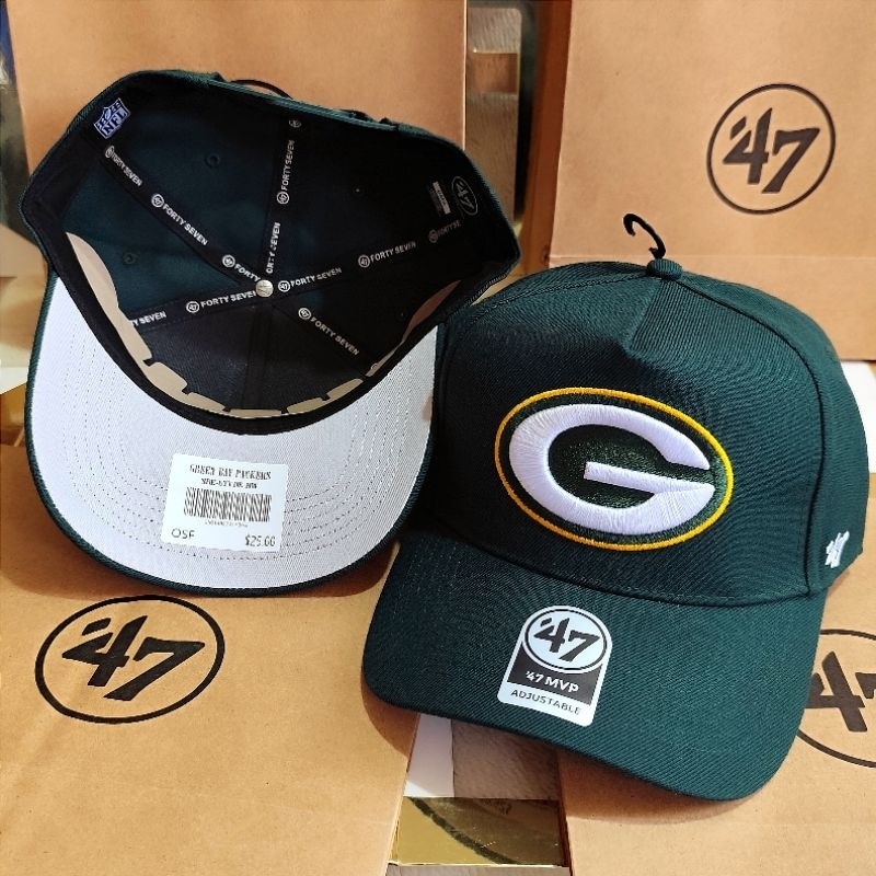 Authentic 47 Brand mvp curve Green Bay Packers A-frame snapback ...
