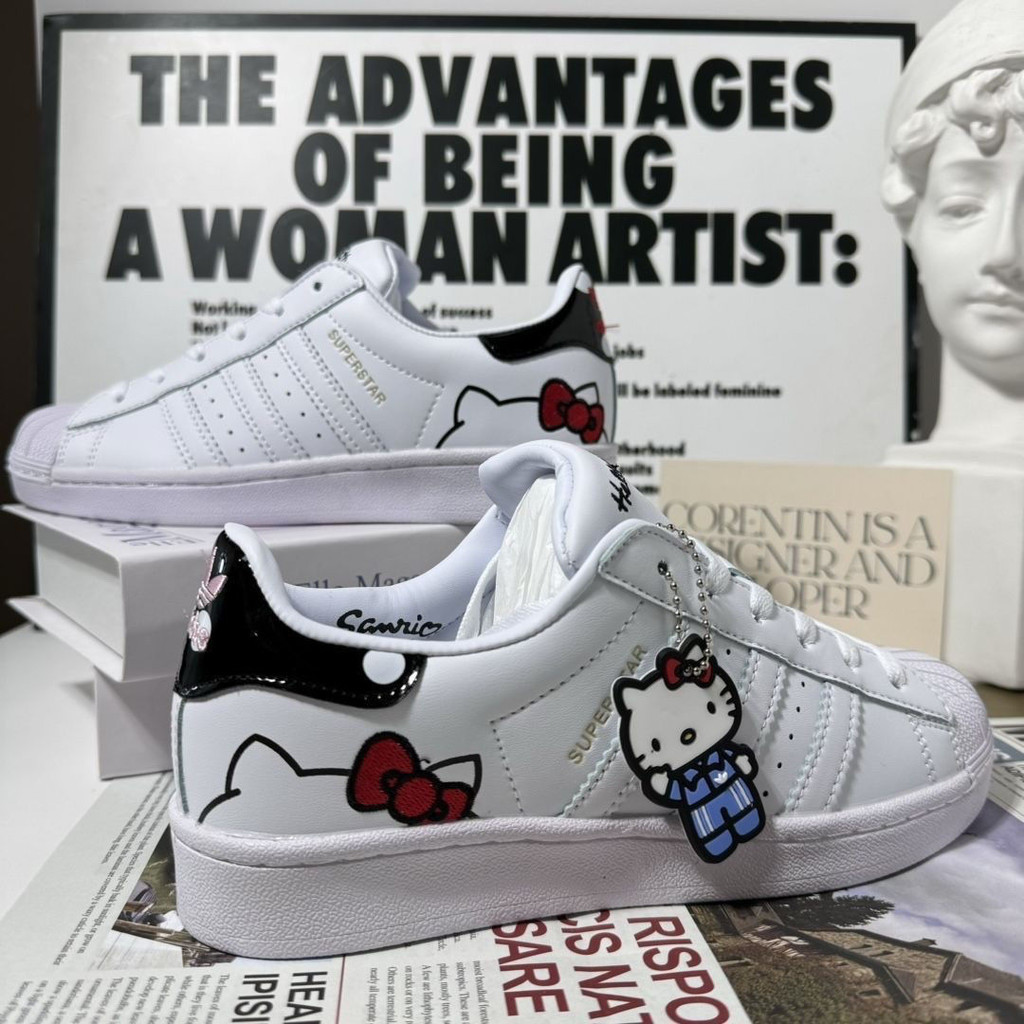 High Street Clover Hellokitty Giày Trắng Joint kitty Cat Joint Hello ...