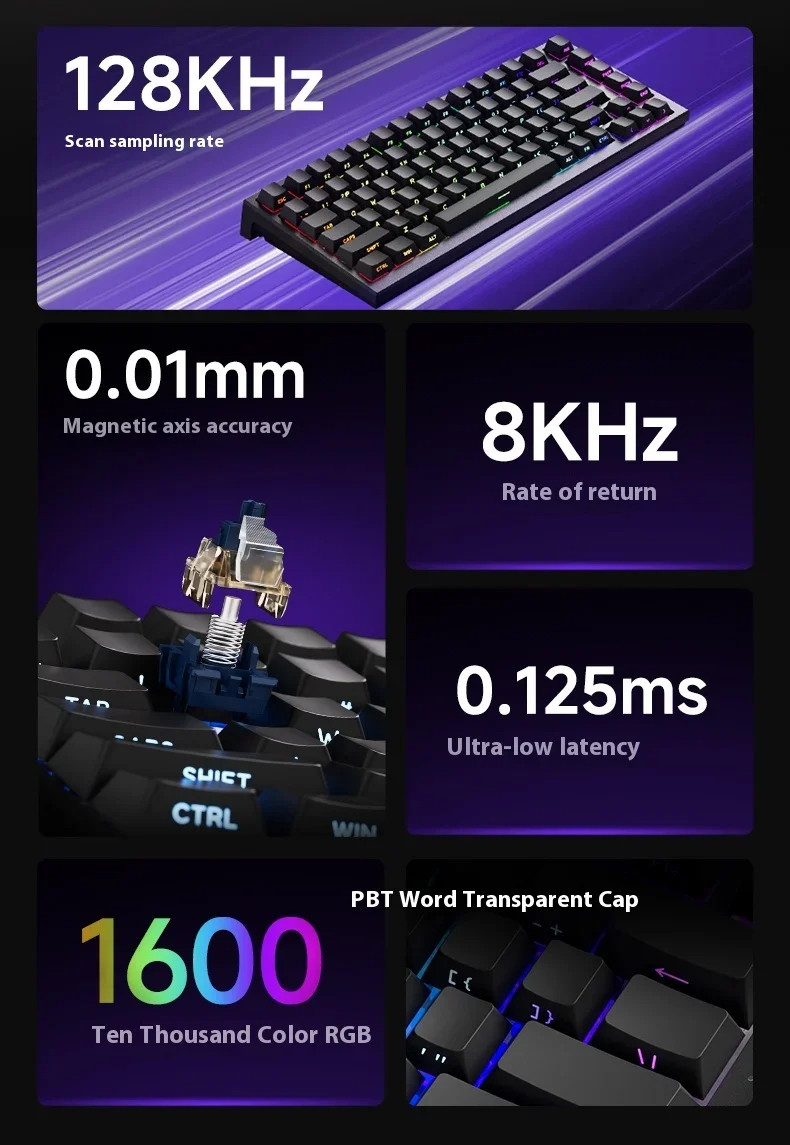 Akko TAC75 HE Mechanical Keyboard 75% Magnetic Switch Wired 8k ...