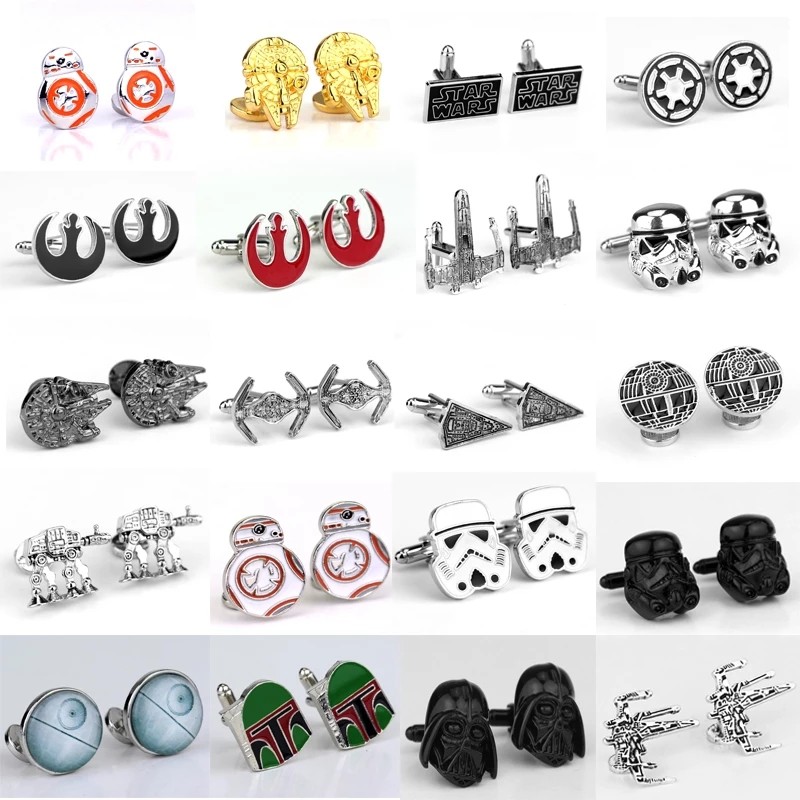 Còn hàng Star Wars Cuff Liên kết Nút Falcon Darth Vader BB8 R2D2 ...