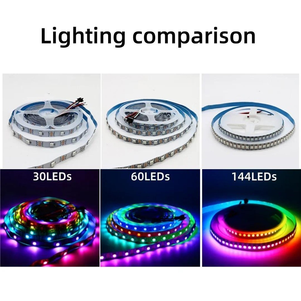 Ip30 / 65 / 67 1M 30 / 60 / 74 / 96 / 144 Đèn Led DC5V WS2812B Dải Led Thông Minh 5050 RGB Pixel ...