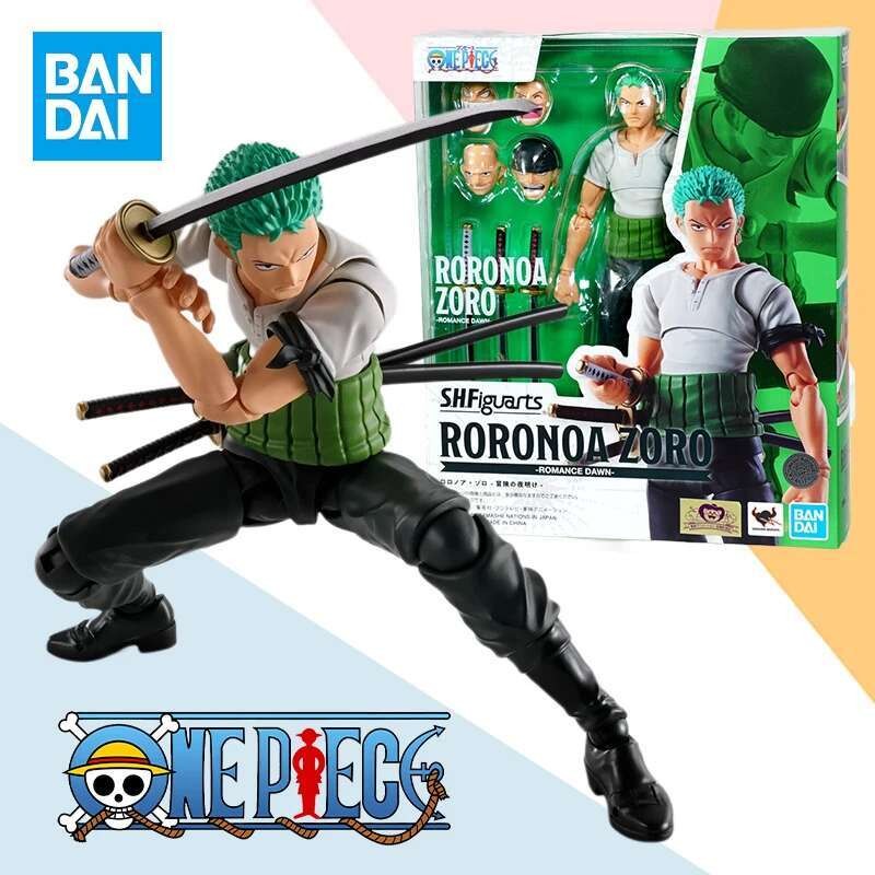Bandai Box SHF One Piece Roronoa Zoro Romance Dawn Anime Action Figure ...