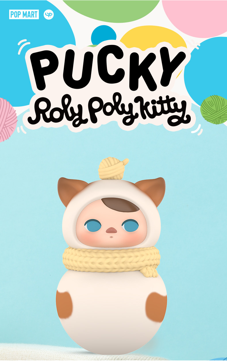 Pop MART PUCKY Roly-Poly Kitty Series Nhân Vật Hộp Bí Ẩn 1 Cái / 16 CÁI ...