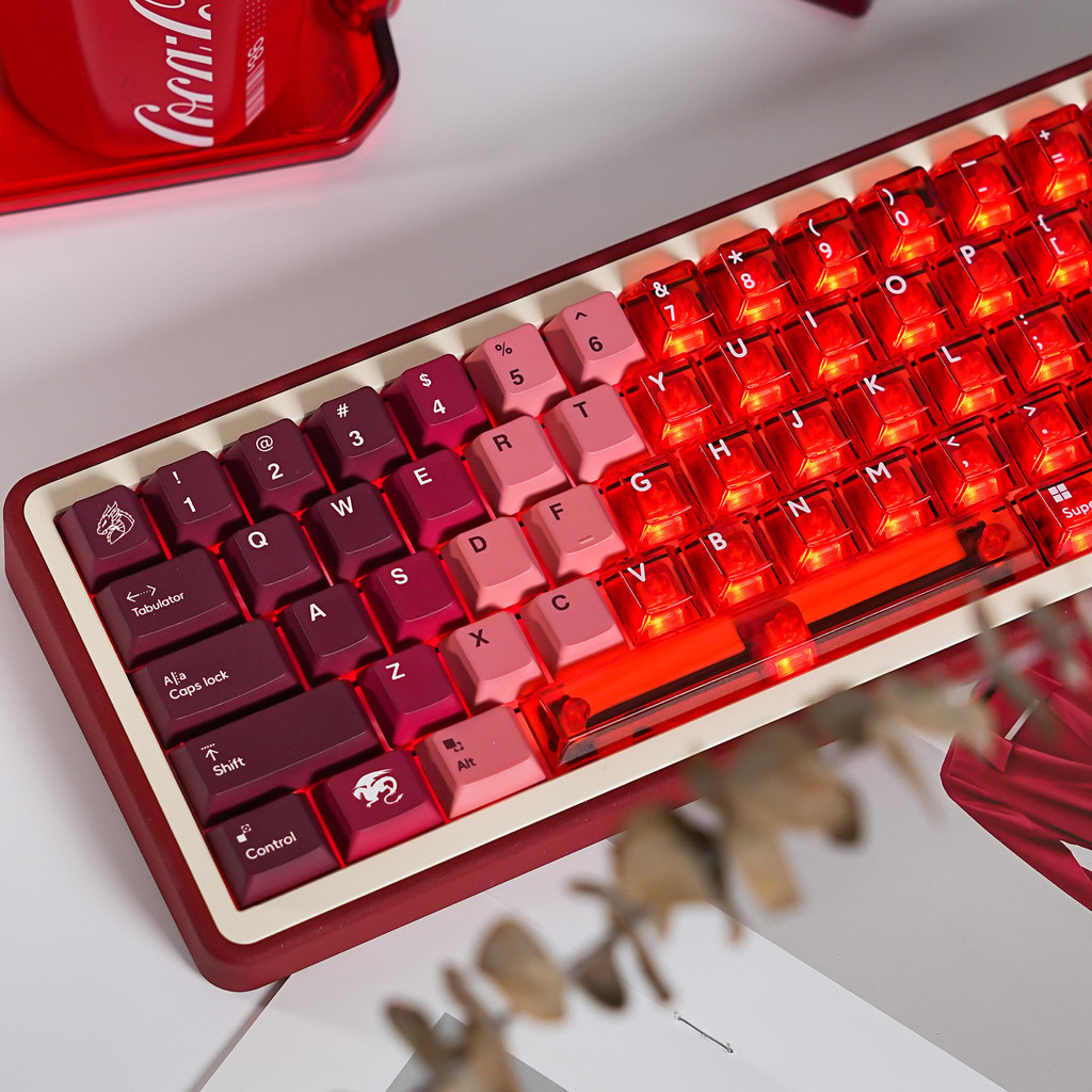 Red Dragon Keycaps Gradient Red PBT + PC Light thông qua Cherry profile ...