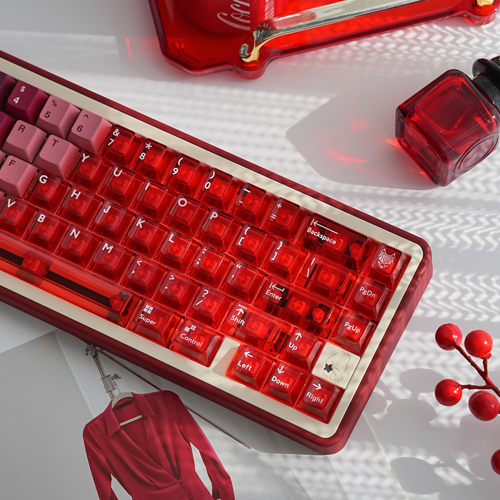 Red Dragon Keycaps Gradient Red PBT + PC Light thông qua Cherry profile ...