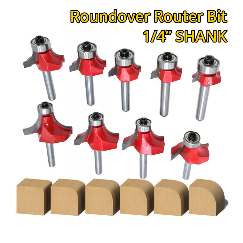 Còn hàng 2 Cái 1 / 4 "Shank Radius Round Over Beading Router Bit, 6 ...