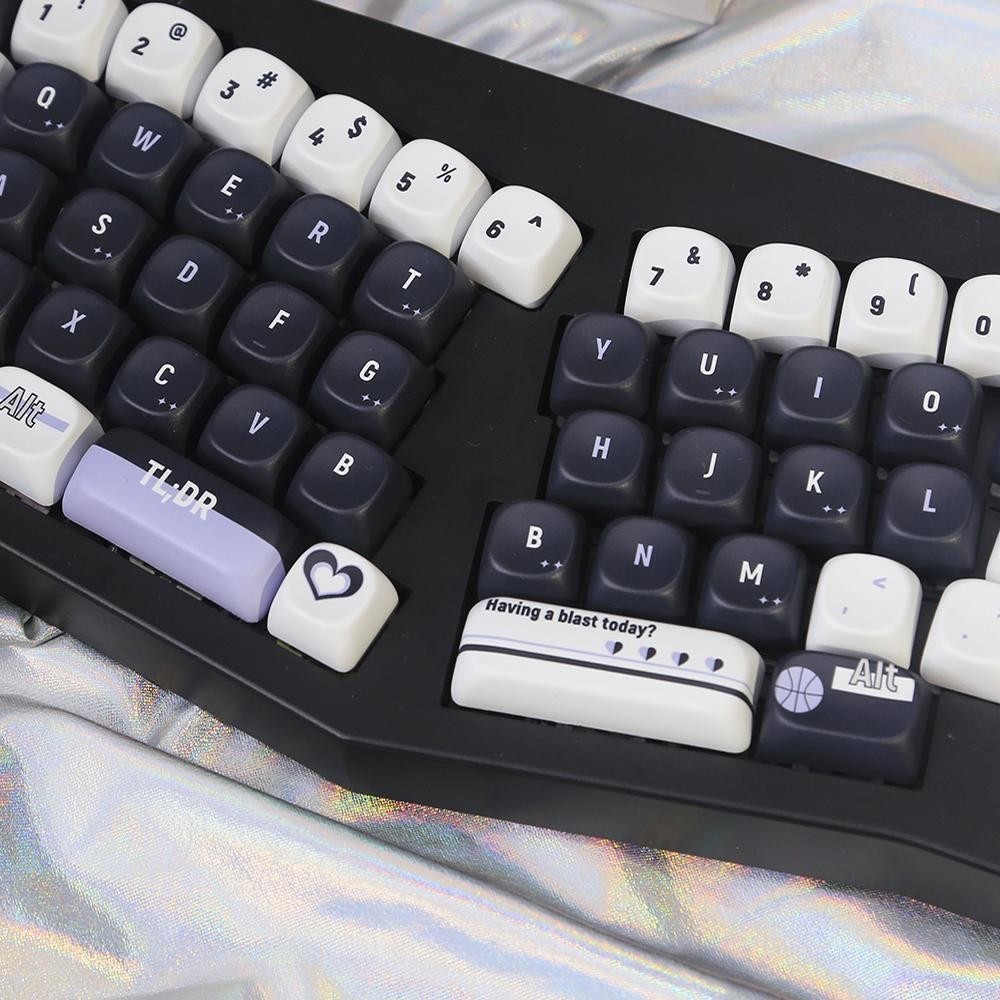 Pbt Keycap MOA Không thuộc tính Thuốc nhuộm gió tối giản Thăng hoa Đen ...
