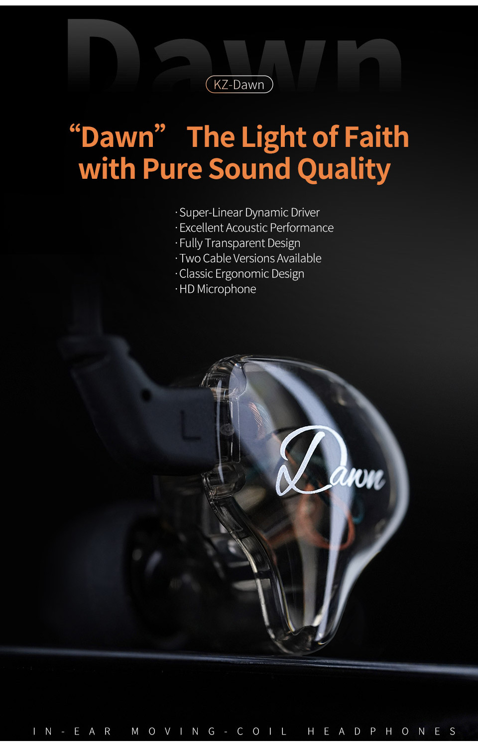 Tai nghe KZ Dawn Bass In Ear Monitor Tai nghe thể thao Khử tiếng ồn Tai nghe HIFI | Shopee Việt Nam