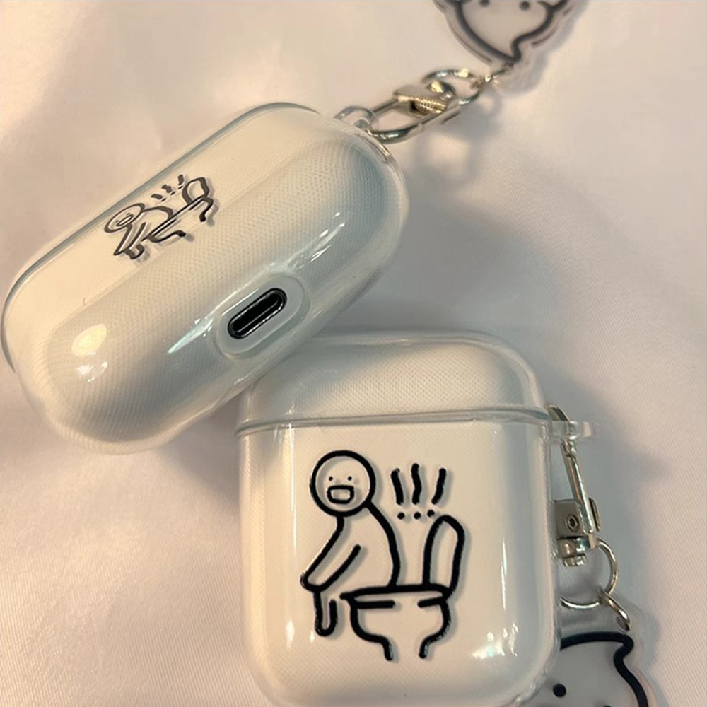 Funny Line Toilet Poop Mặt dây chuyền Tai nghe cho Airpods 1 2 3 4 Pro ...