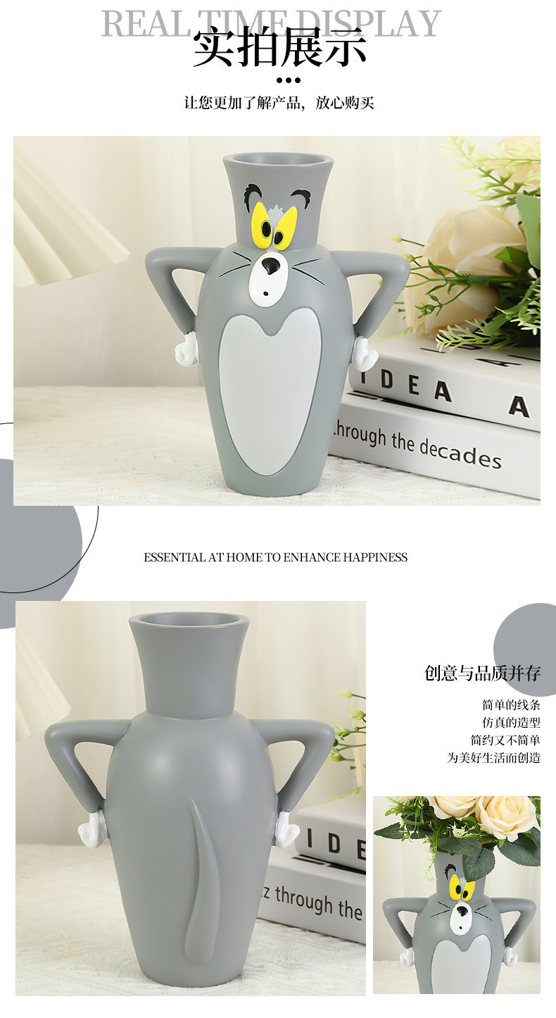 Tom Mèo Nhựa Đồ Trang Trí Hoạt Hình Bình Trang Trí Nhà Cửa Lưu Trữ Để ...