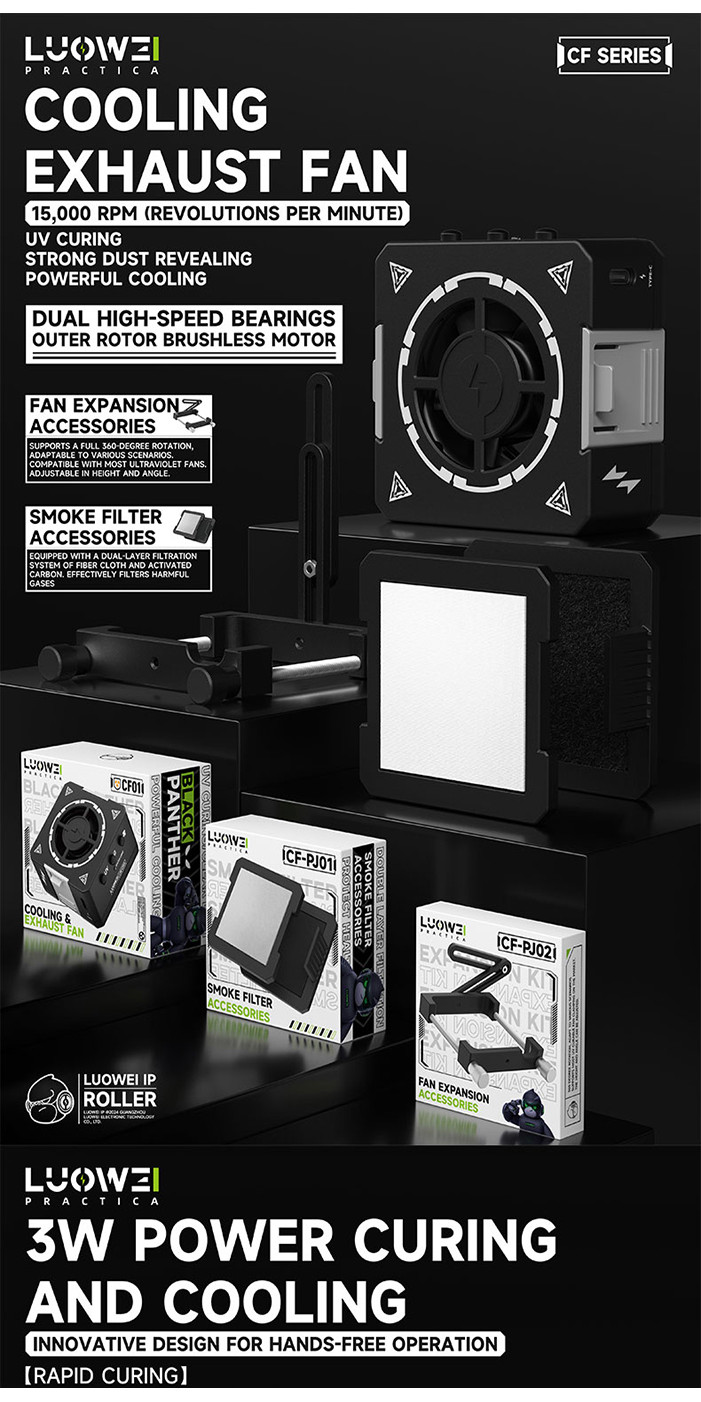 Luowei LW-CF01 Bộ làm mát kính hiển vi 4 trong 1 / Quạt hút khói / Đèn ...