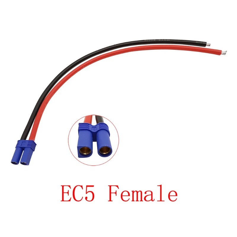 Cáp Silicon EC5 12AWG EC5 Nam Cắm / Jack Nữ Đầu Nối Dây Đuôi Heo Cho Pin RC Đồ Chơi Dây Đuôi Heo ...