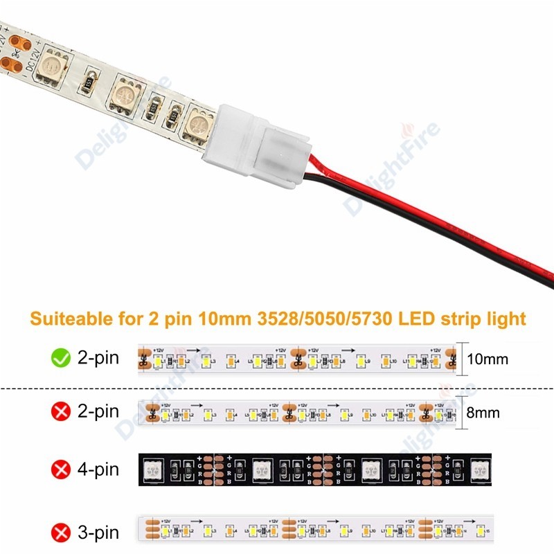 Khóa kết nối 2 / 3 / 4 Pin Đầu nối LED 8mm 10mm Kết nối nhanh không hàn ...