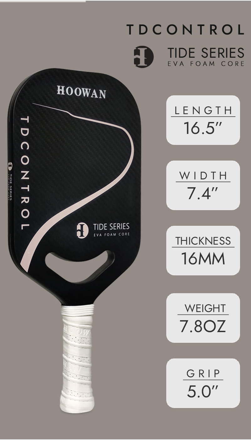 Hoowan TDCONTROL16MM Pickleball Paddle T700 Sợi Carbon 3K Pickle Ball ...