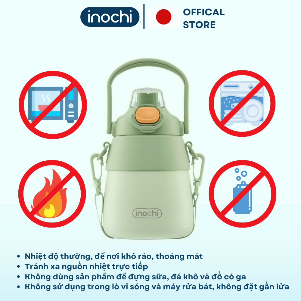 Bình nước inochi bình giữ nhiệt inochi Fuji Bell 900ml Inox 316 cao cấp ...