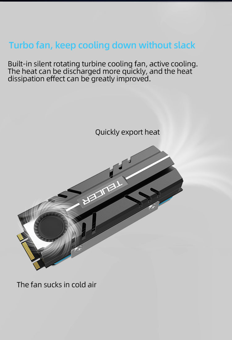 Teucer M.2 SSD NVMe Tản Nhiệt 2280 Đĩa Thể Rắn Lưu Thông Không Khí Tản ...