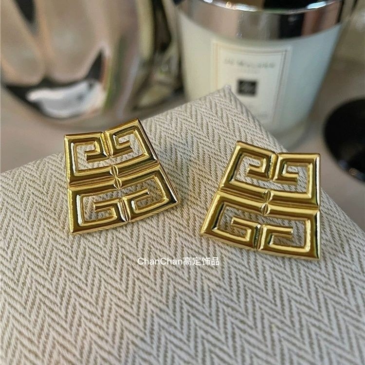Givenchy Thời Trung Cổ Vintage Cao Cấp Hình Học Đơn Giản Chữ Kim Loại ...