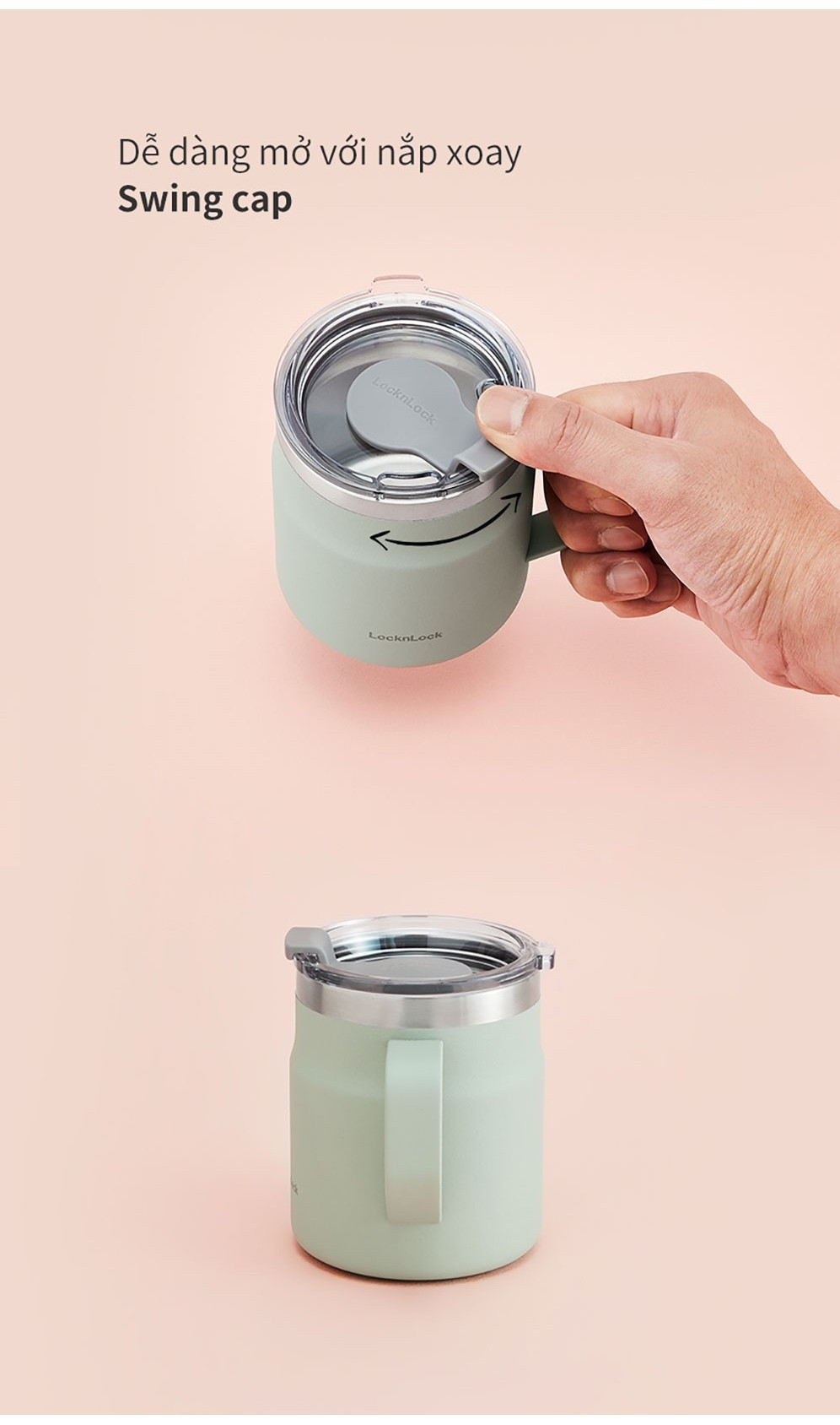 Ly giữ nhiệt LocknLock Metro Mug LHC4219 475ml , Hàng chính hãng, inox ...