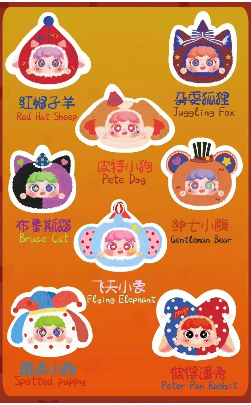 Túi mù Baby three blindbox Migo rạp xiếc móc khóa gấu bông blind box ...