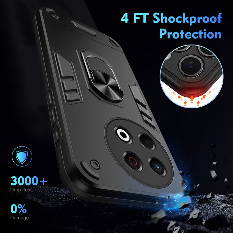 Dành cho Tecno Spark 30 Pro KL7 Hybrid Vỏ giáp chống sốc Giá đỡ nhẫn ...