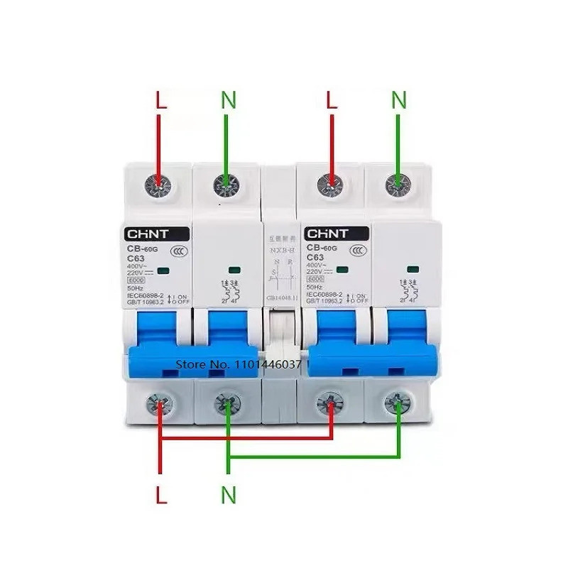 Chint CB-60G DC ATS DC / AC 110V 220V NXB / DZ47-60 63A Xe Điện Năng ...