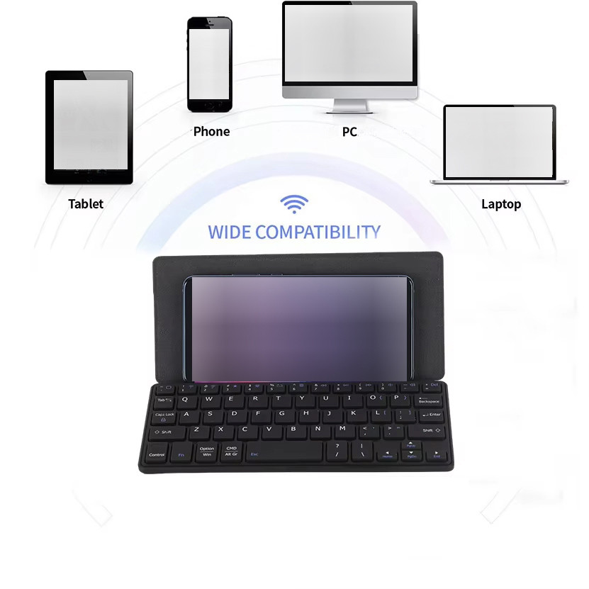 Bàn phím Bluetooth Mini có thể gập lại Bàn phím không dây di động Bàn phím gấp du lịch siêu mỏng ...