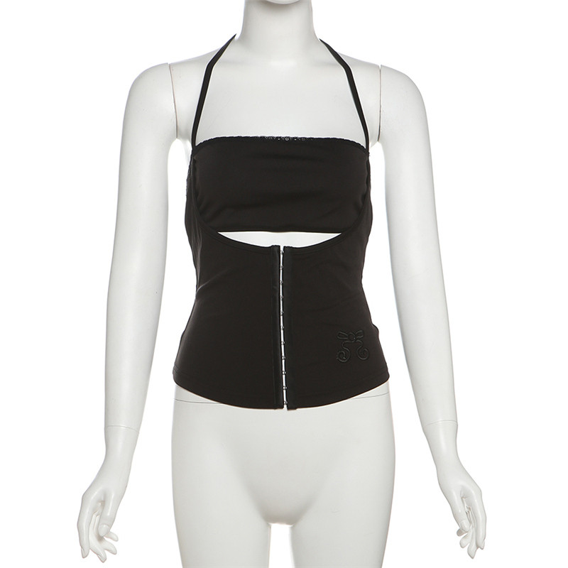 Kliou Gợi Cảm 2 Bộ Không Tay Dây Quấn Ngực Không Lưng Chắp Vá Áo Vest + Baggy Váy Thời Trang ...