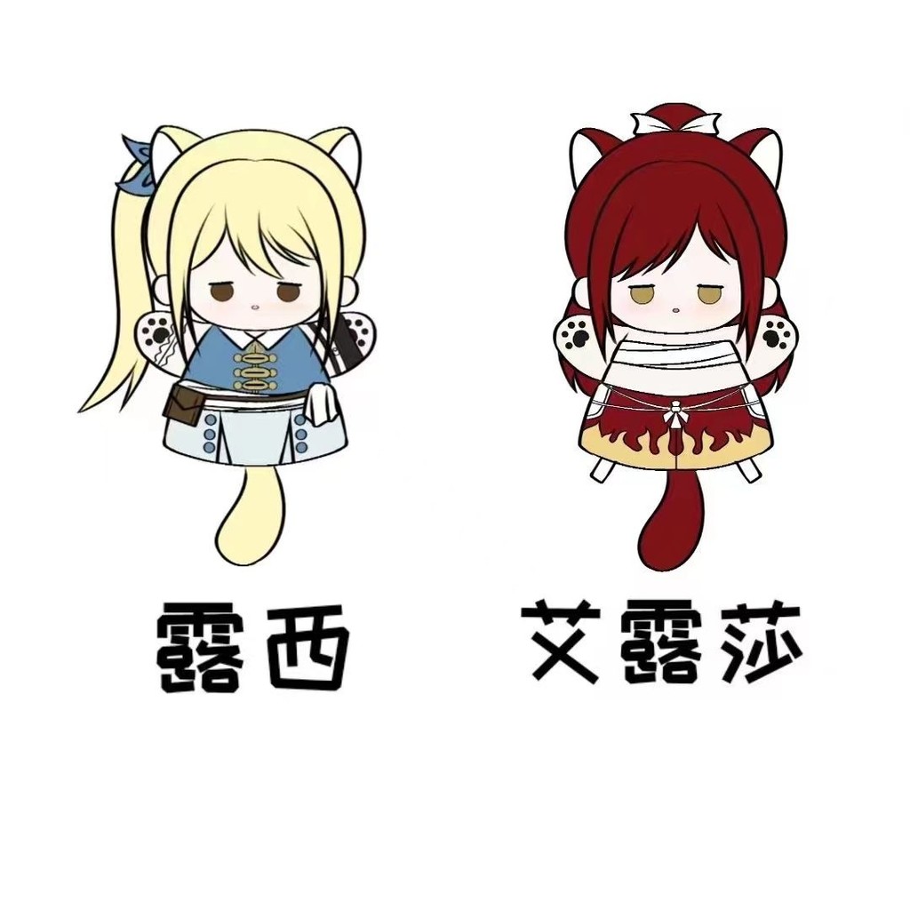 Gấu bông Fairy Tail Erza Scarlet & Lucy Heartfilia-Móc khóa cotton dễ ...