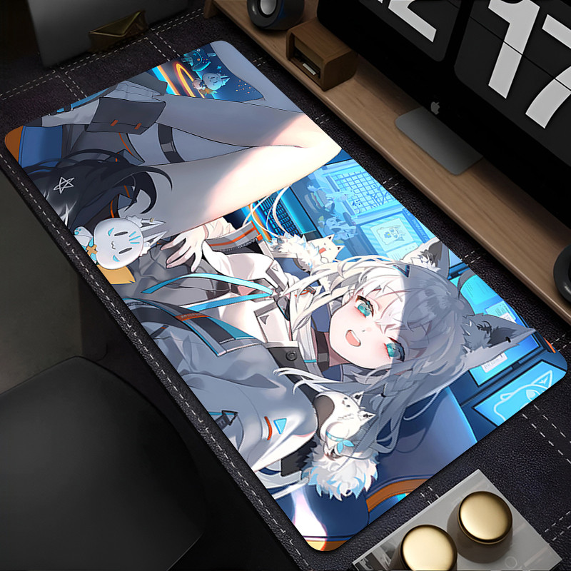 Hololive Shirakami Fubuki Mouse Pad XL Laptop Trắng Tai Mèo Anime Girl ...