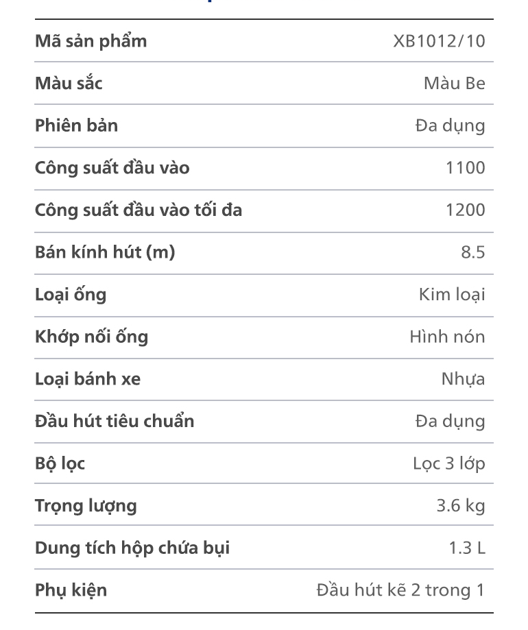 Máy Hút Bụi Dạng Hộc Không Túi Philips XB1012/10| 1200W| nhỏ gọn,mạnh ...