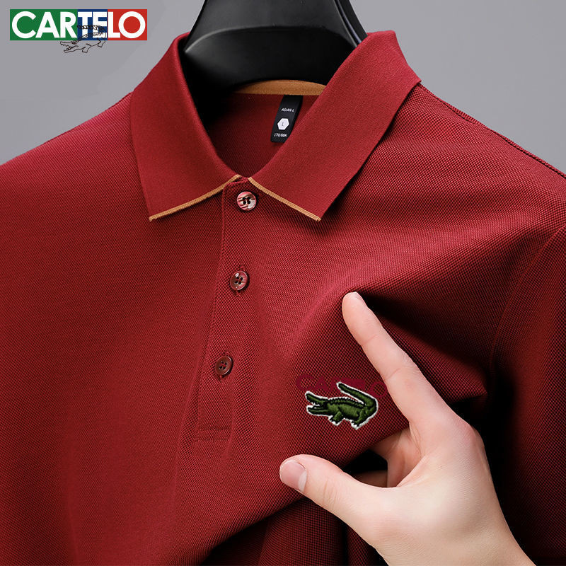 C _ Cartelo Cartelo Cá Sấu Áo Sơ Mi Cotton Polo Thêu Áo Thun Ve Áo Mùa Hè Rời Top Màu Trơn Nửa S ...