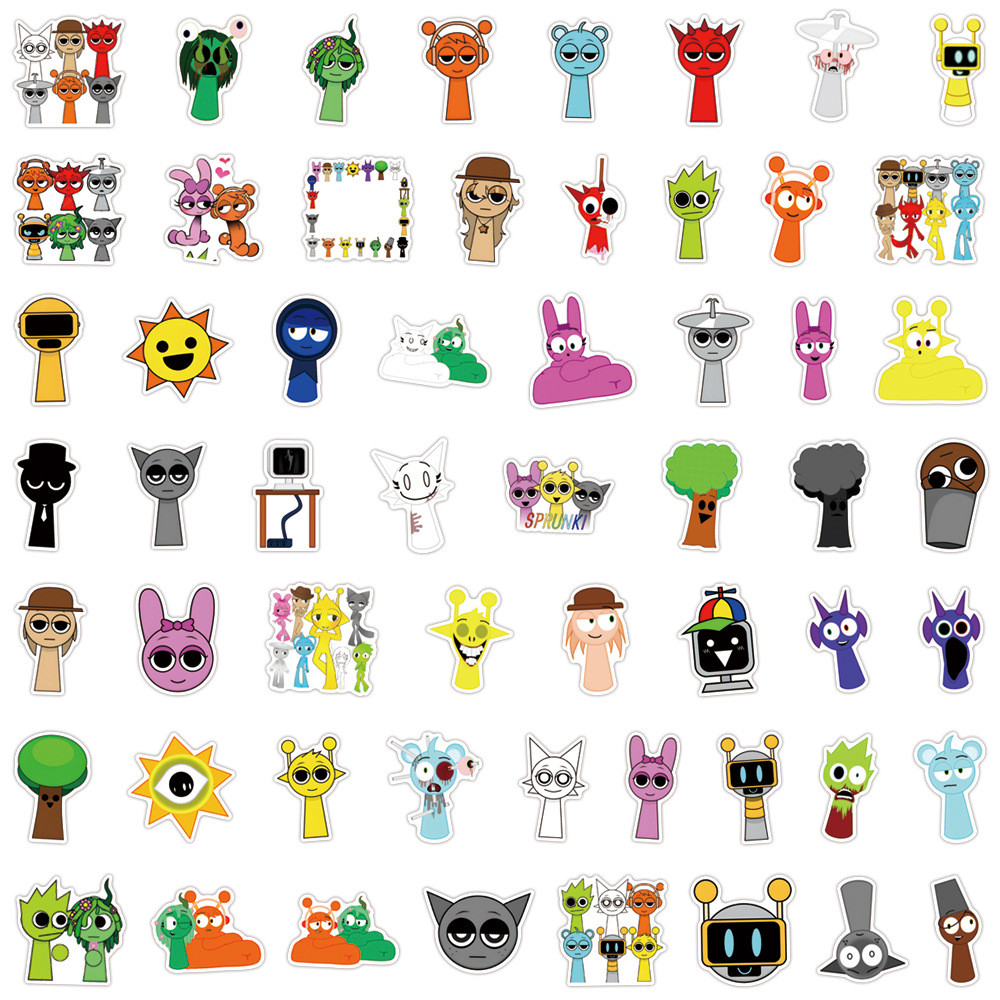 55 Chiếc Hoạt Hình Sprunki Miếng Dán Incredibox Sáng Tạo Chống Thấm ...