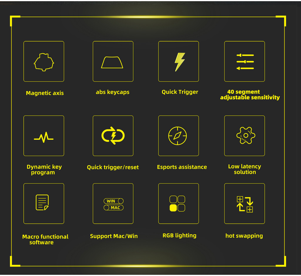 Zuoya HE30 8K Công tắc từ tính Bàn phím cơ có dây Đèn nền RGB Thay đổi ...