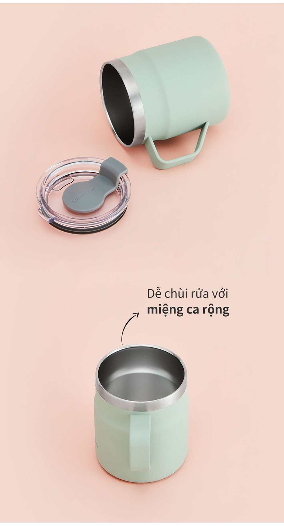 Ly giữ nhiệt LocknLock Metro Mug LHC4219 475ml , Hàng chính hãng, inox ...