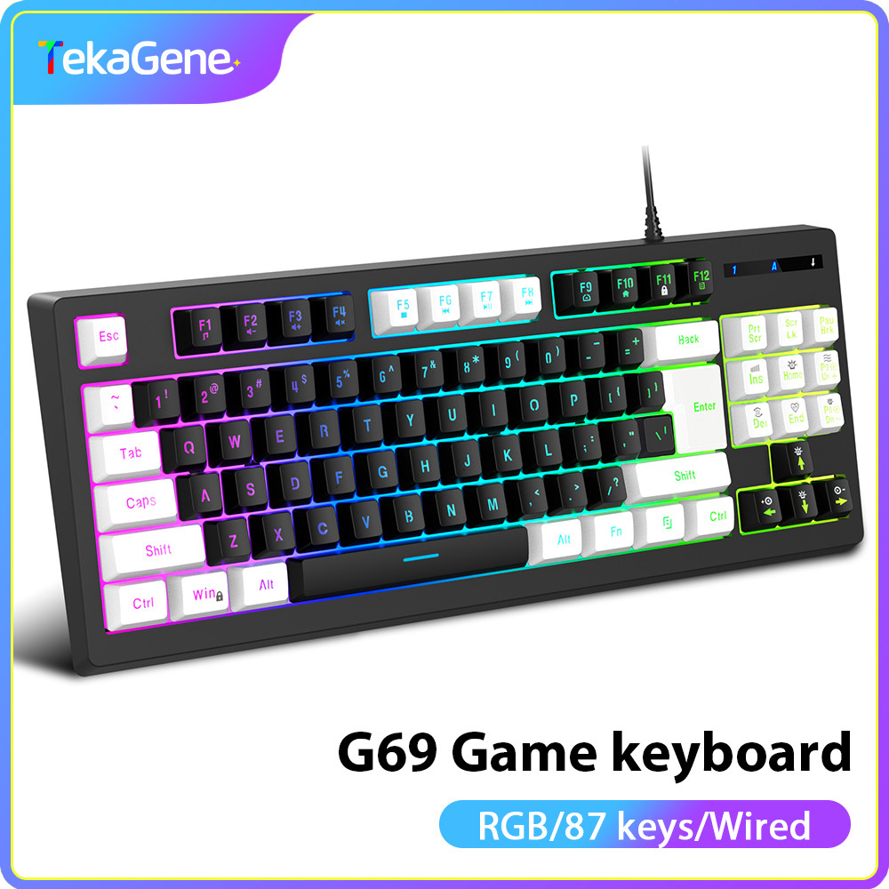 G69 Có Dây Văn Phòng Chơi Game 87 Phím RGB Đèn Nền nisch Cảm Giác Cho Máy Tính Để Bàn Laptop PC ...