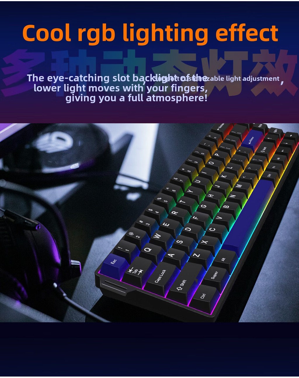 Kzzi G68SE Bàn phím cơ kích hoạt nhanh RGB Khay chuyển đổi từ tính có dây Full-key Hot Swappable ...