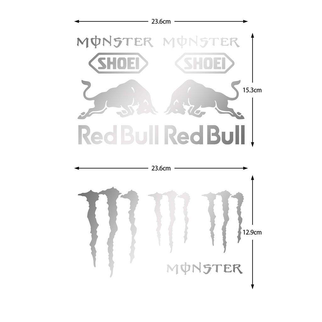 Matte Silver Ghost Claw Sticker Mũ bảo hiểm cơ thể xe máy Nhãn dán ...