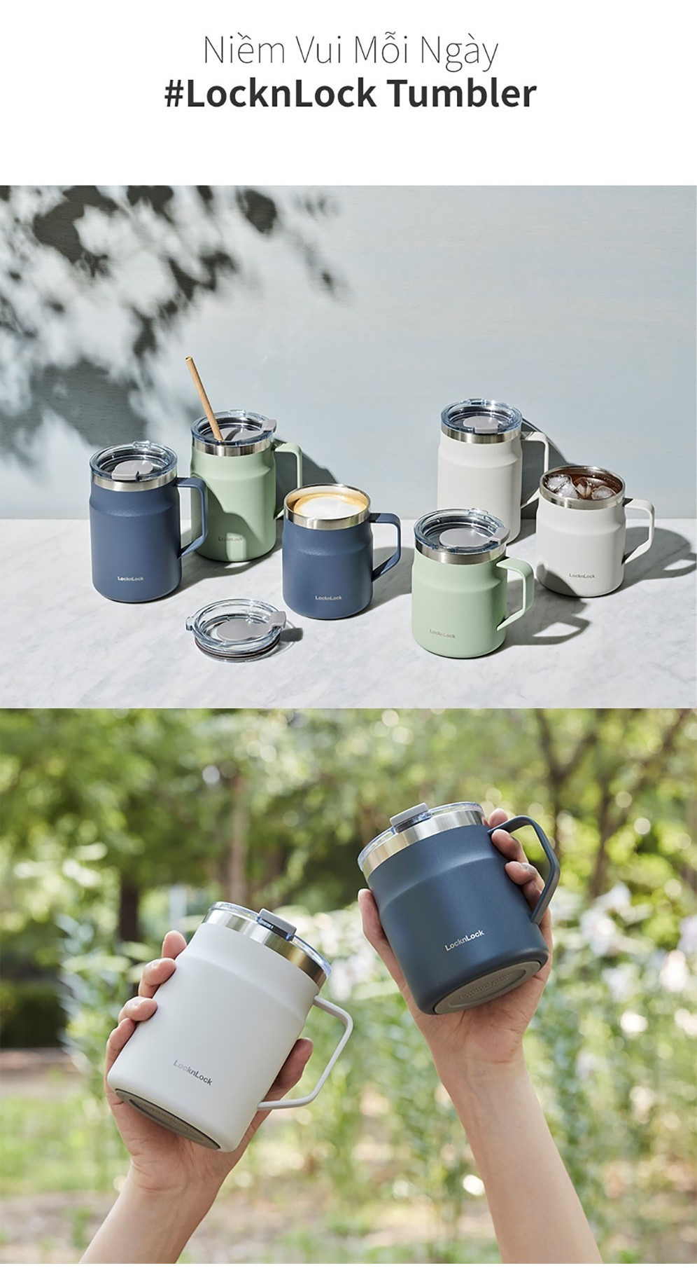 Ly giữ nhiệt LocknLock Metro Mug LHC4219 475ml , Hàng chính hãng, inox ...