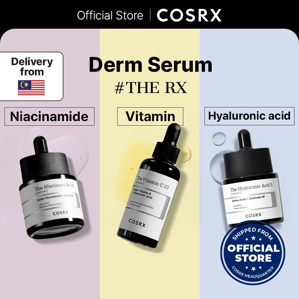 Còn hàng [COSRX CHÍNH THỨC] Serum RX Derm, The Niacinamide 15 20ml, Vitamin C 23 20g, The ...