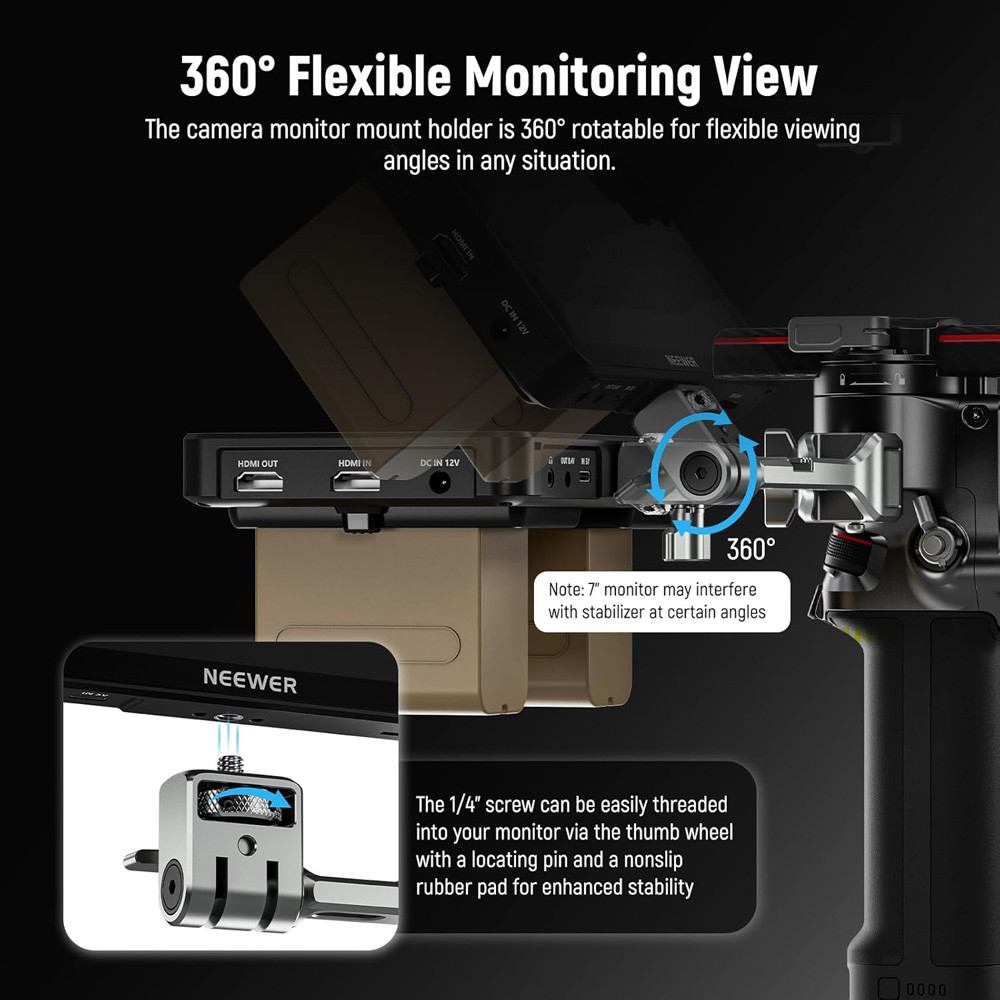 Giá đỡ màn hình NATO NEEWER GA021 cho RS Gimbal, 360° Giá đỡ màn hình ...