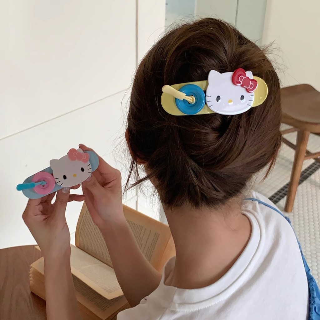 Ahellogirl KT Mèo Nút Kẹp Tóc Bên Nổ Chuck Mũ Đội Đầu | Shopee Việt Nam