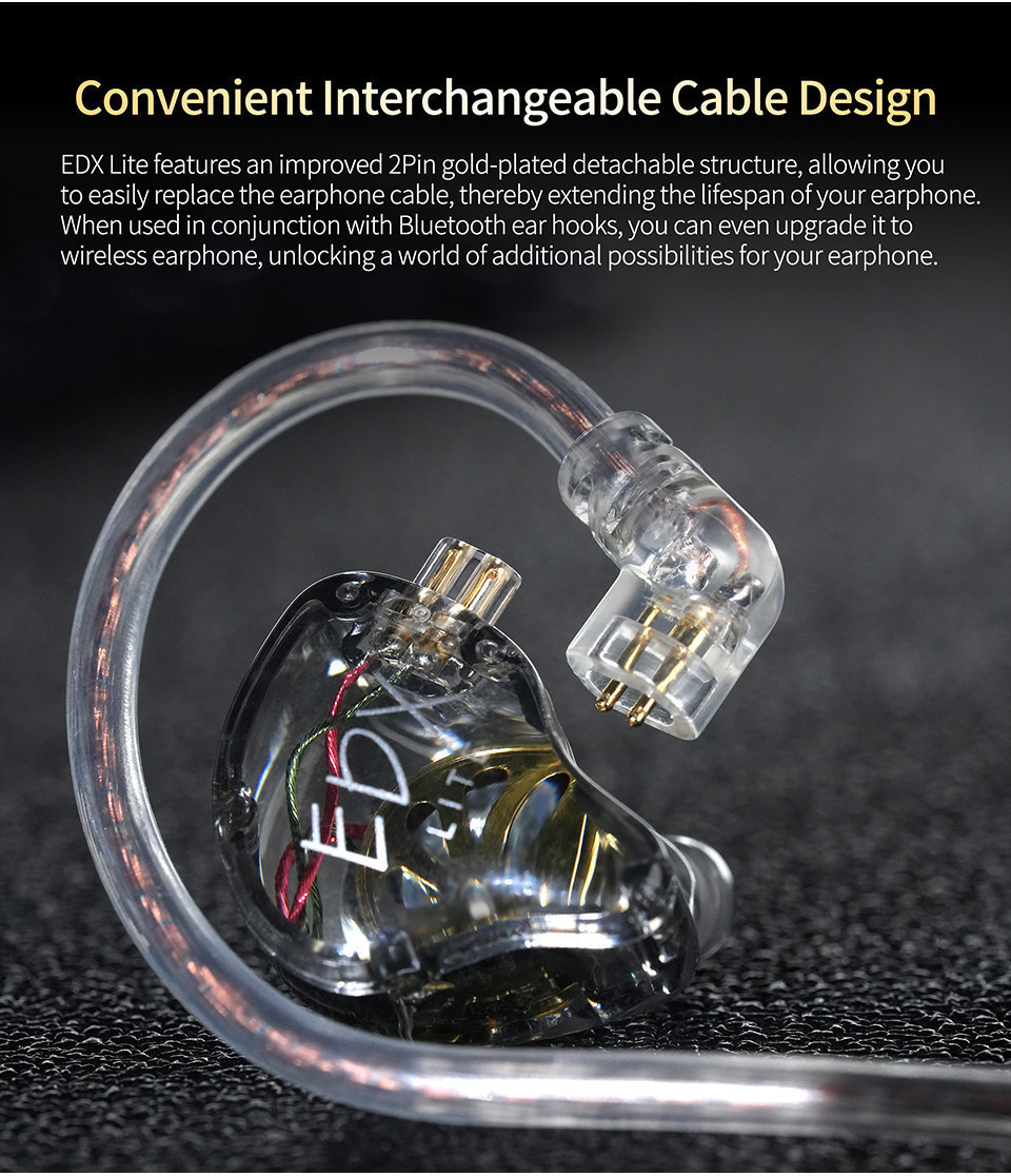 Tai nghe FAAEAL KZ EDX Lite có mô-đun Bluetooth Bộ điều khiển động siêu tuyến tính Tai nghe Màn ...