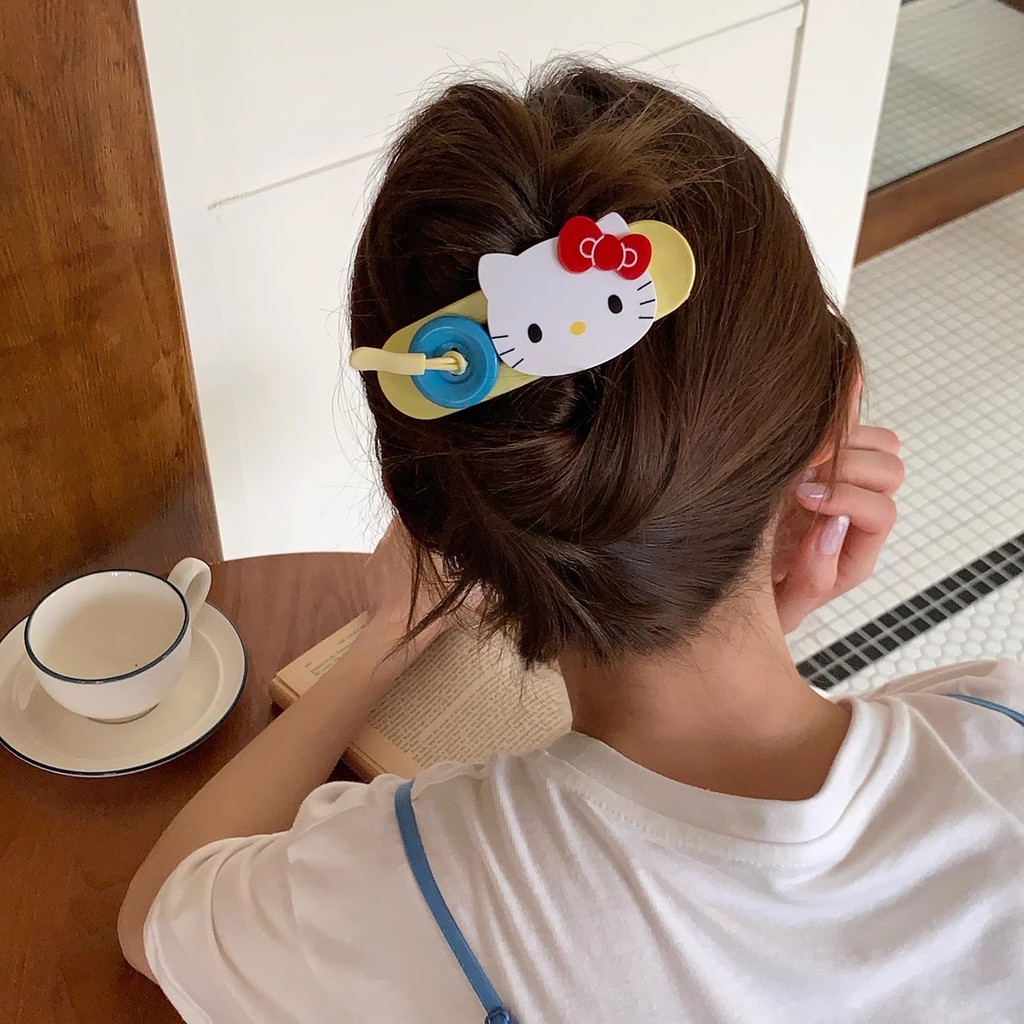 Ahellogirl KT Mèo Nút Kẹp Tóc Bên Nổ Chuck Mũ Đội Đầu | Shopee Việt Nam
