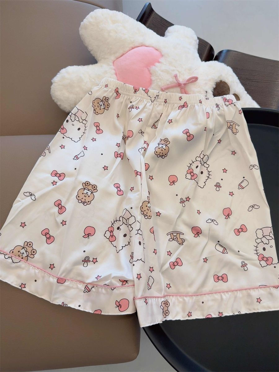 Bộ Đồ Ngủ Nữ Mùa Hè Phong Cách Hello Kitty, Quần Short Tay Ngắn, Thích ...